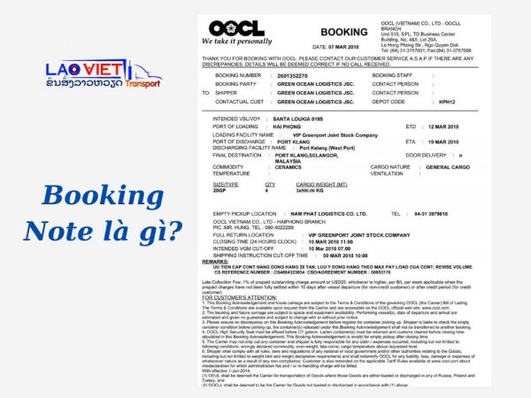Booking Note là gì? Quy trình lấy Booking Note thế nào?
