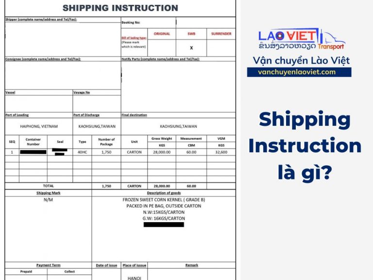 Shipping Instruction là gì? Và những điều cần biết